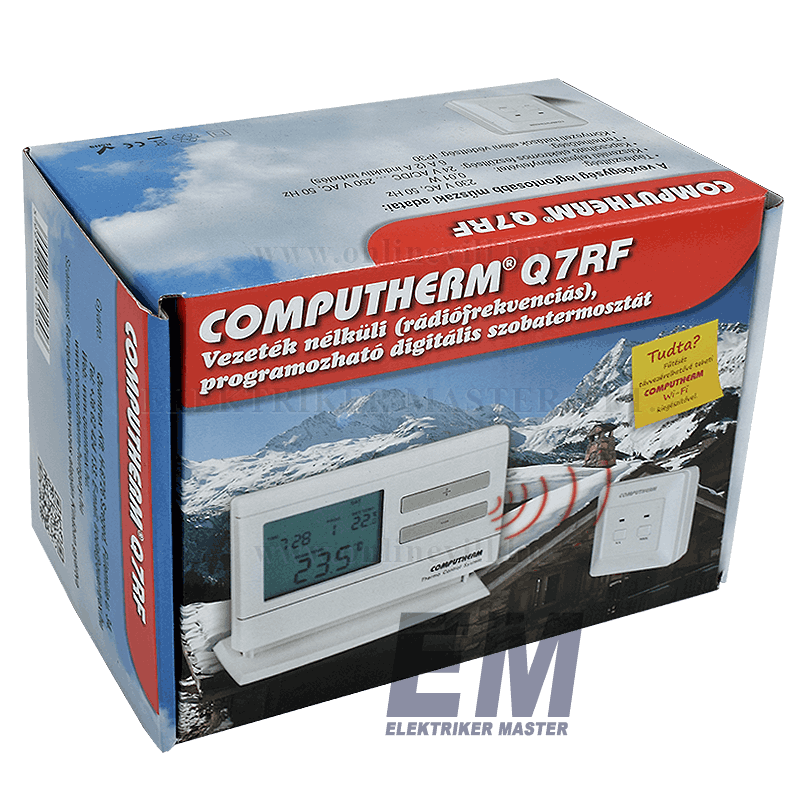 COMPUTHERM Q7RF digitális szobatermosztát programozható vezeték nélküli rádiófrekvenciás termosztát