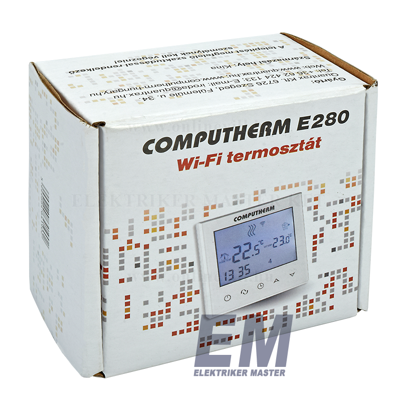 COMPUTHERM E280 Wifi Okos szobatermosztát Programozható digitális termosztát fehér