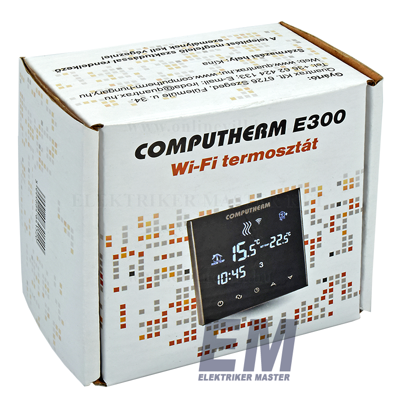 COMPUTHERM E300 Wifi Okos szobatermosztát Programozható digitális termosztát fekete