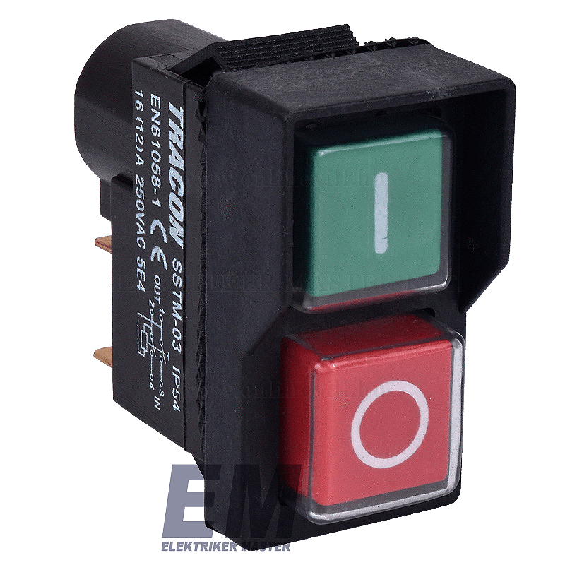Biztonsági Kapcsoló beépített relével 230V 12A IP54 Tracon SSTM-03