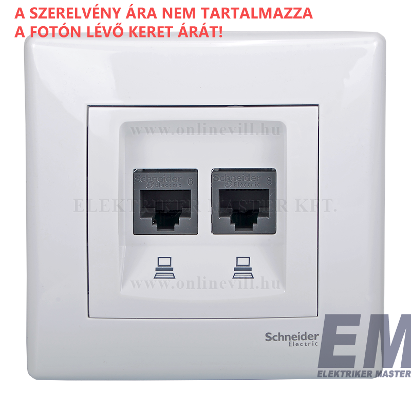 KIFUTÓ_Schneider SEDNA RJ45 x2 Cat6 UTP dupla aljzat fehér SDN4800121