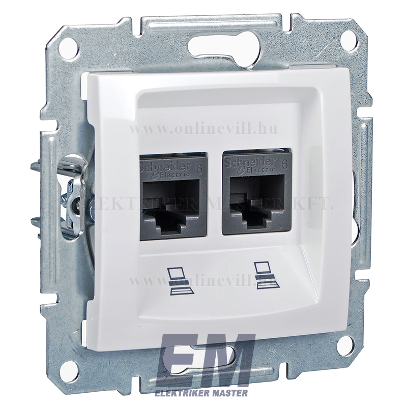 KIFUTÓ_Schneider SEDNA RJ45 x2 Cat6 UTP dupla aljzat fehér SDN4800121