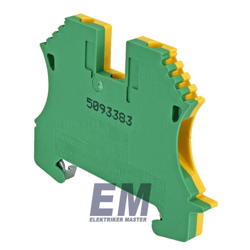 Sorkapocs 2,5 zöld/sárga sínre szerelhető Weidmüller WPE 2,5 (1010000000)