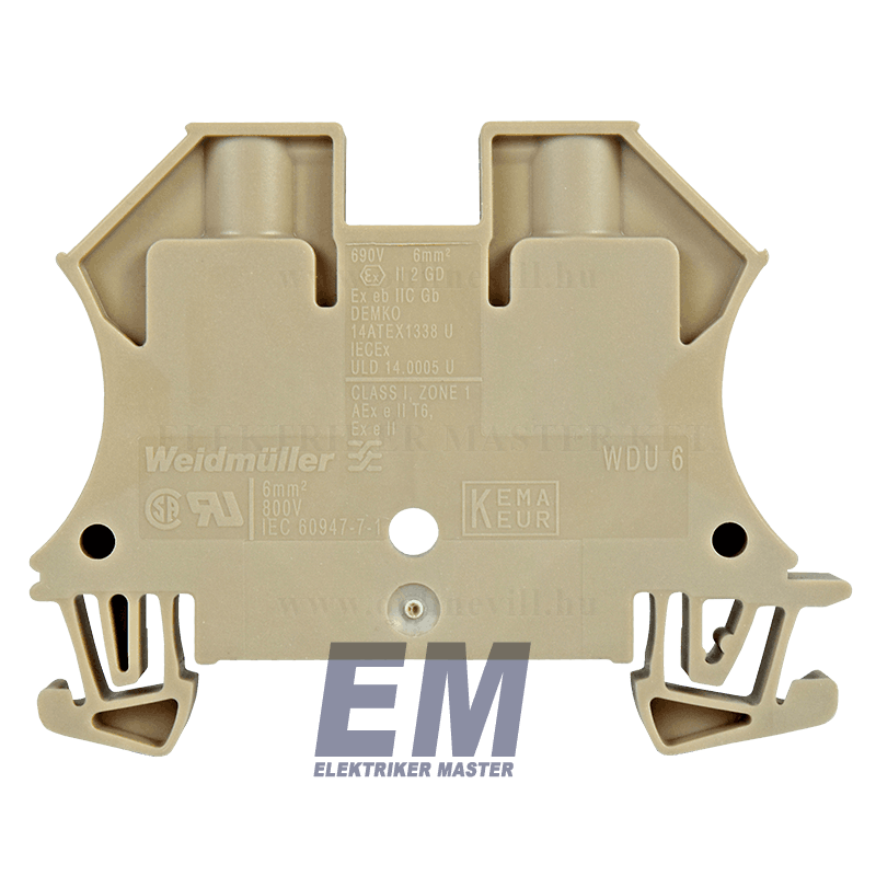 Sorkapocs 6 szürke/bézs sínre szerelhető Weidmüller WDU 6 (1020200000)