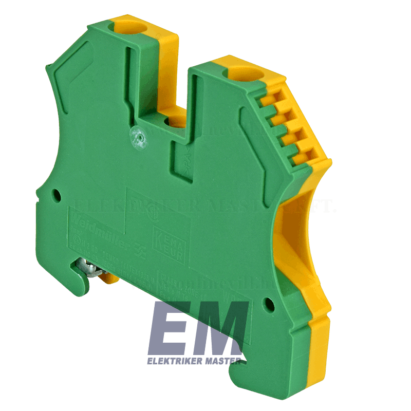 Sorkapocs 6 zöld/sárga sínre szerelhető Weidmüller WPE 6 (1010200000)