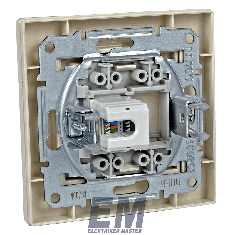 Schneider ASFORA RJ45 Cat5e UTP internet aljzat kerettel bézs EPH4300123