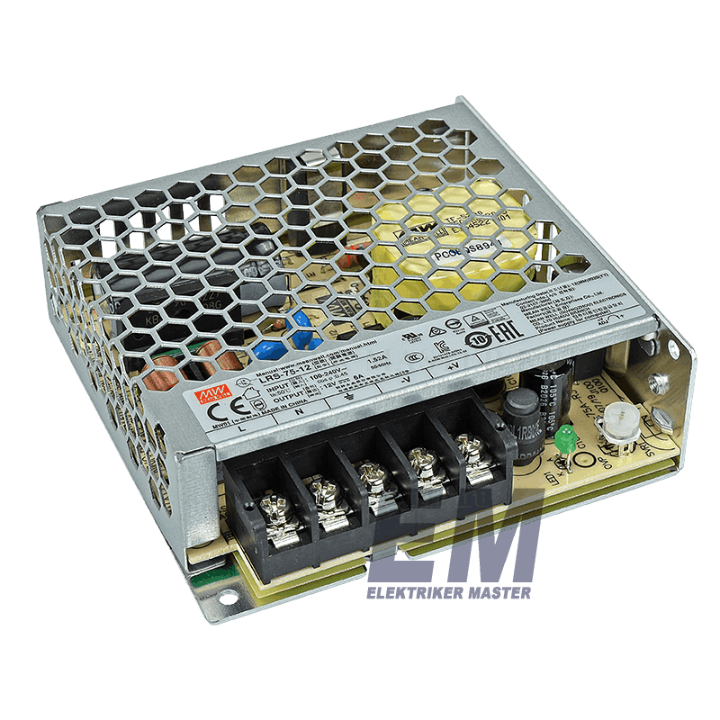 Mean Well Led Szalag Tápegység 75W 12V DC 6A LRS-75-12